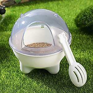 POPETPOP Hamster Sand Bath - Thicken Plastic Sand Bathtub Container with Scoop Hamster Sandbox Pet Bathroom Bath Sand Room Sauna Toilet for Rat Mice Syrian Hamster