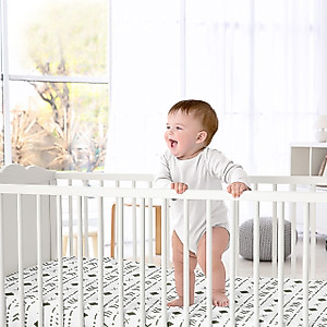 Sweet Jojo Designs White and Hunter Green Boho Tribal Mudcloth Boy or Girl Fitted Crib Sheet Baby or Toddler Bed Nursery - Woodland Bohemian Southwest Geometric Arrow Gender Neutral Aztec Mud Cloth