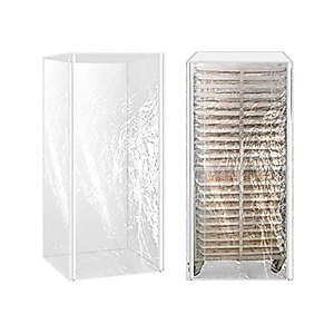 QWORK Bun Pan Rack Cover with Zippers, Clear Plastic Sheet Pan Rack Cover, 28" L x 23" W x 61" H, 20-Tier