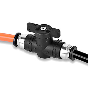 Beduan Pneumatic Ball Valve, 1/4" x 1/4" OD Push to Connect Fitting Air Flow Control Valve Straight Quick Connect Union