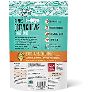 The Honest Kitchen (3 Pack) Cod Ocean Chews Grain Free Dog Chew Treats – Natural Human Grade Dehydrated Fish Skins (5.5 oz Each) with 10ct Pet Faves Wipes