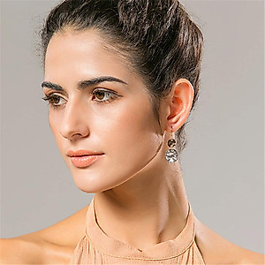 2 pairs Boho Drop Coin Earring Round Dangle Hoops Handmade Retro Geometry Earring Copper Wire Women Jewelry (Round Gold+Round Silver)