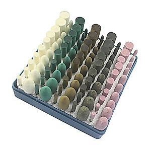 Carving Expert 100 Pcs Polishing Grinding Bits, 1/8 Inch Shank Wool/Sesame/Rubber/Cowhide/Abrasive Stone Grinding Tools