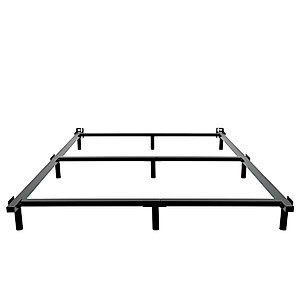 VTWAZAST Queen Size Bed Frame, 7 Inch Metal Heavy Duty Base for Box Spring, 9-Leg Support, Non-Slip, Noise-Free, Easy Assembly, Black