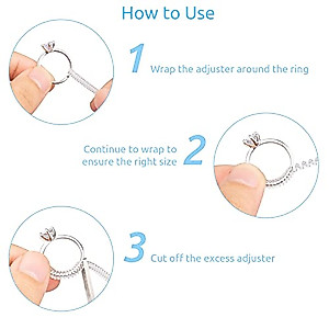 REIDEA Ring Adjuster, Invisible and Comfortable Non-Slip, Various Sizes to Fit Almost Rings