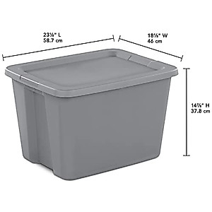 DXBO 18 Gallon. Storage Box Plastic With Lid, Stackable and Nestable, For Clothes, Toys, Books, Snacks, Shoes and Grocery Storage Box, Gray #