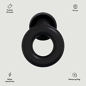 Loop Experience Ear Plugs for Concerts – High Fidelity Hearing Protection for Noise Reduction, Motorcycles, Work & Noise Sensitivity – 8 Ear Tips in XS, S, M, L – 18dB Noise Cancelling - Black