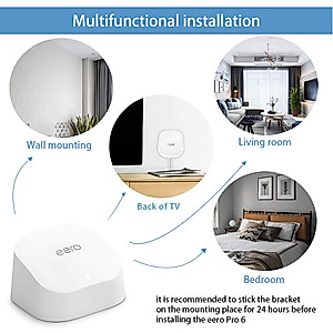 HOLACA Screwless Wall Mount for eero 6 Dual-Band mesh Wi-Fi 6 Router Holder, No Tools Required, Easy to Install, No Drilling, Strong VHB Adhesive Mount (1 Pack)