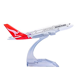 Bswath Model Plane 1:400 Scale Model Qantas A380 Model Airplane Diecast Airplanes Metal Plane Model for Gift