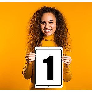 Numbered Sign 1 | 8 x 12 Aluminum Outdoor/Indoor Sign/Area Marker, Curbside Number (1)