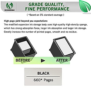 Economink Remanufactured 62 Black Ink Cartridge Replacement for HP 62XL High Yield to use with Envy 7640 5660 5540 7645 7644 5643 5640 5661 5642 7643 OfficeJet 250 200 5741 5740 5745 (1 Pack)