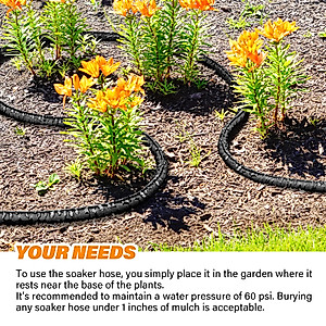 Winisok 100FT Thickened Flat Garden Soaker Hose - Heavy Duty Double Layer Drip Hose - Save 80% Water, Flexible Leakproof, Drip Watering Hose for Garden Beds and Lawns (50 FT x 2Pack)