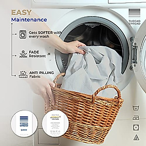 THREAD SPREAD 100% Cotton California King Sheet Sets - 400 Thread Count 4 Piece Cal King Sheet Set - Soft, Breathable Cooling Sheets - Deep Pocket Cal King Cotton Bedsheets - Sateen Bedsheet (White)