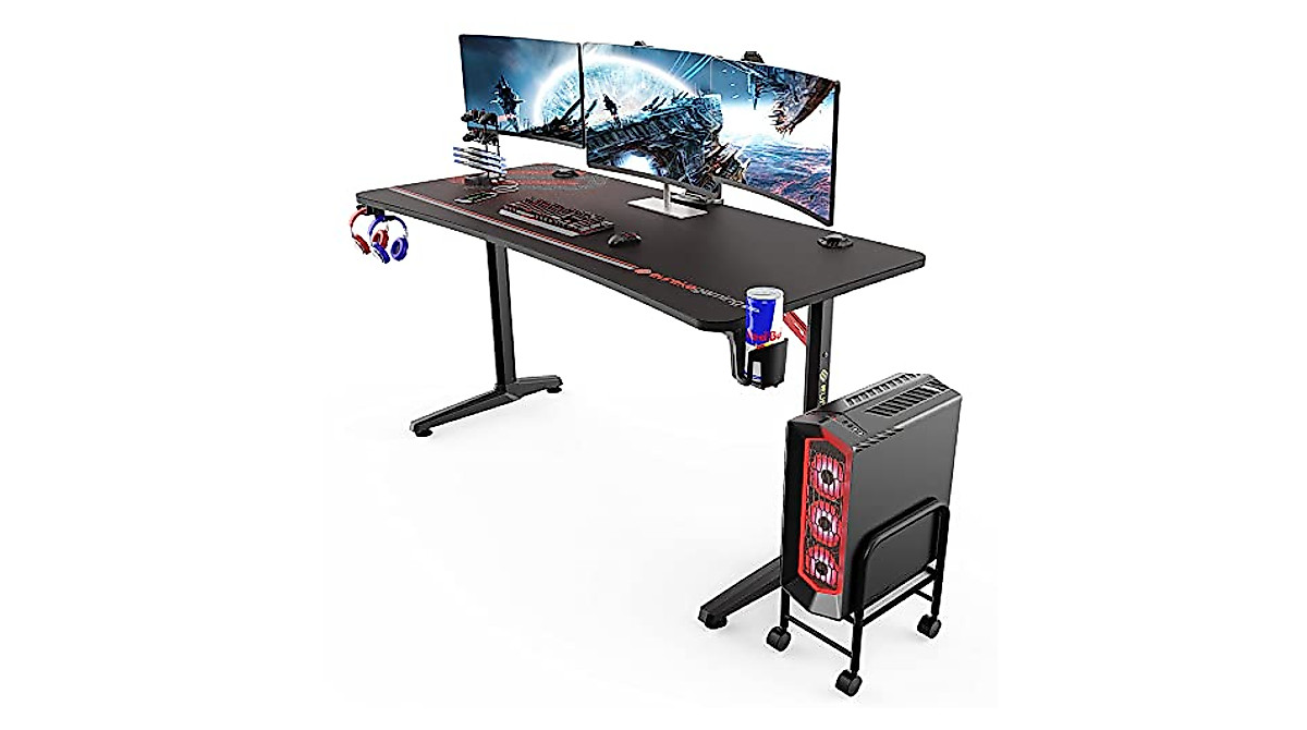 EUREKA ERGONOMIC 60" Curved Gaming Desk - Adjustable & Spacious