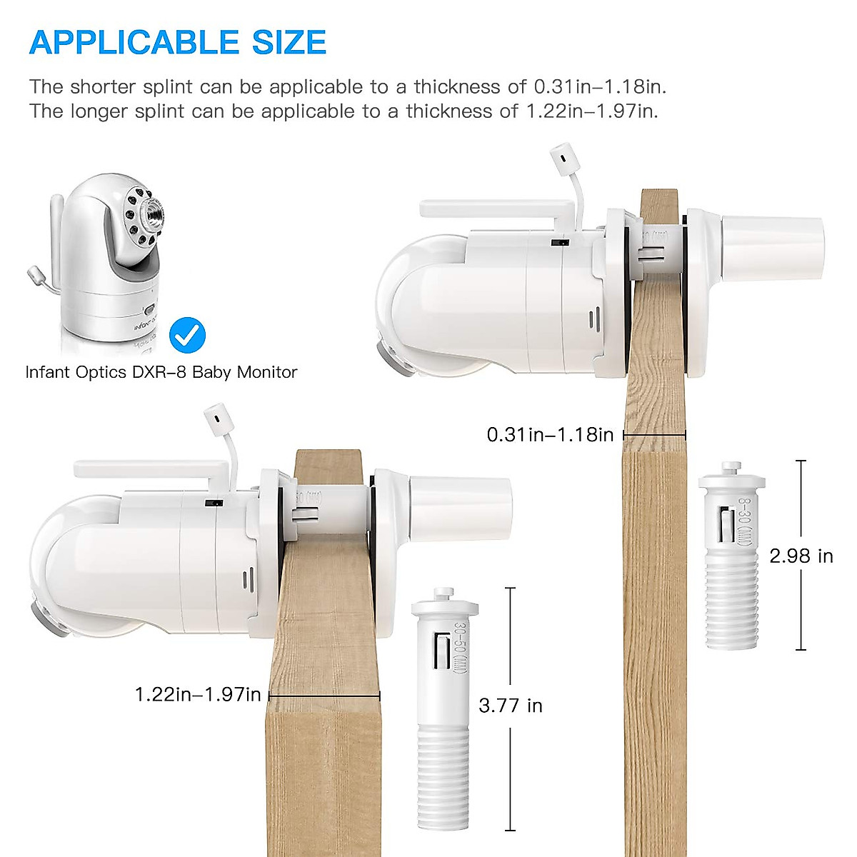 TIUIHU Baby Monitor Crib Mount for Infant Optics DXR-8 Baby Monitor/PRO/Infant Optics Add-On Camera, Infant Optics Mount for Toddler, Easy Installation No Tools Required