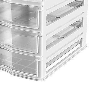 Life Story 3 Drawer Stackable Shelf Organizer Plastic Storage Drawers for Bathroom Storage, Make Up, Or Pantry Organization, White