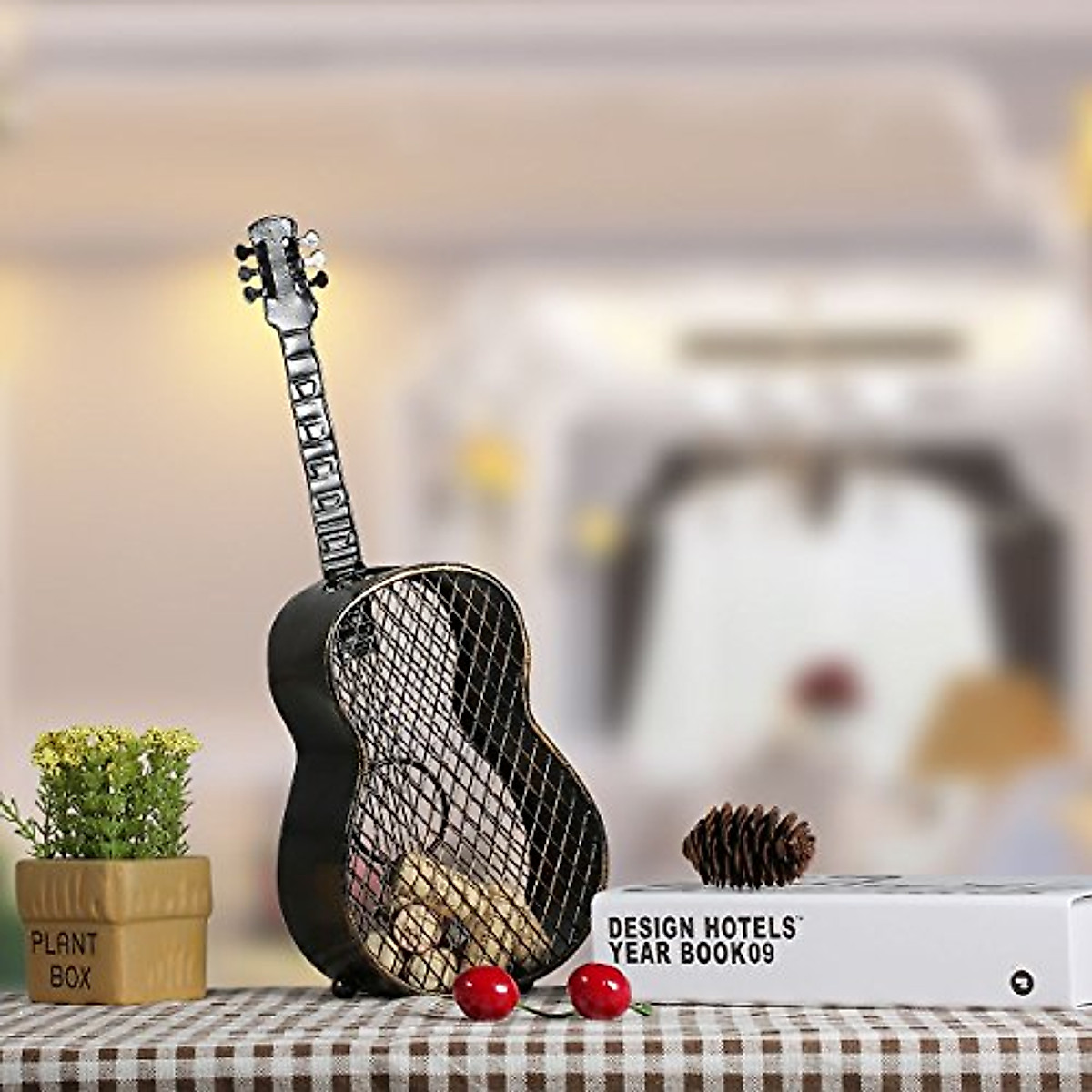 Too-arts Guitar Wine Cork Container Handcrafts Home Decoration