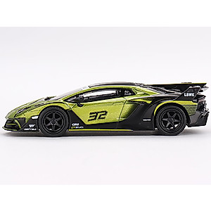 GT EVO #32 Lime Green Metallic LB-Silhouette Works Limited Edition to 7560 Pieces Worldwide 1/64 Diecast Model Car by True Scale Miniatures MGT00605