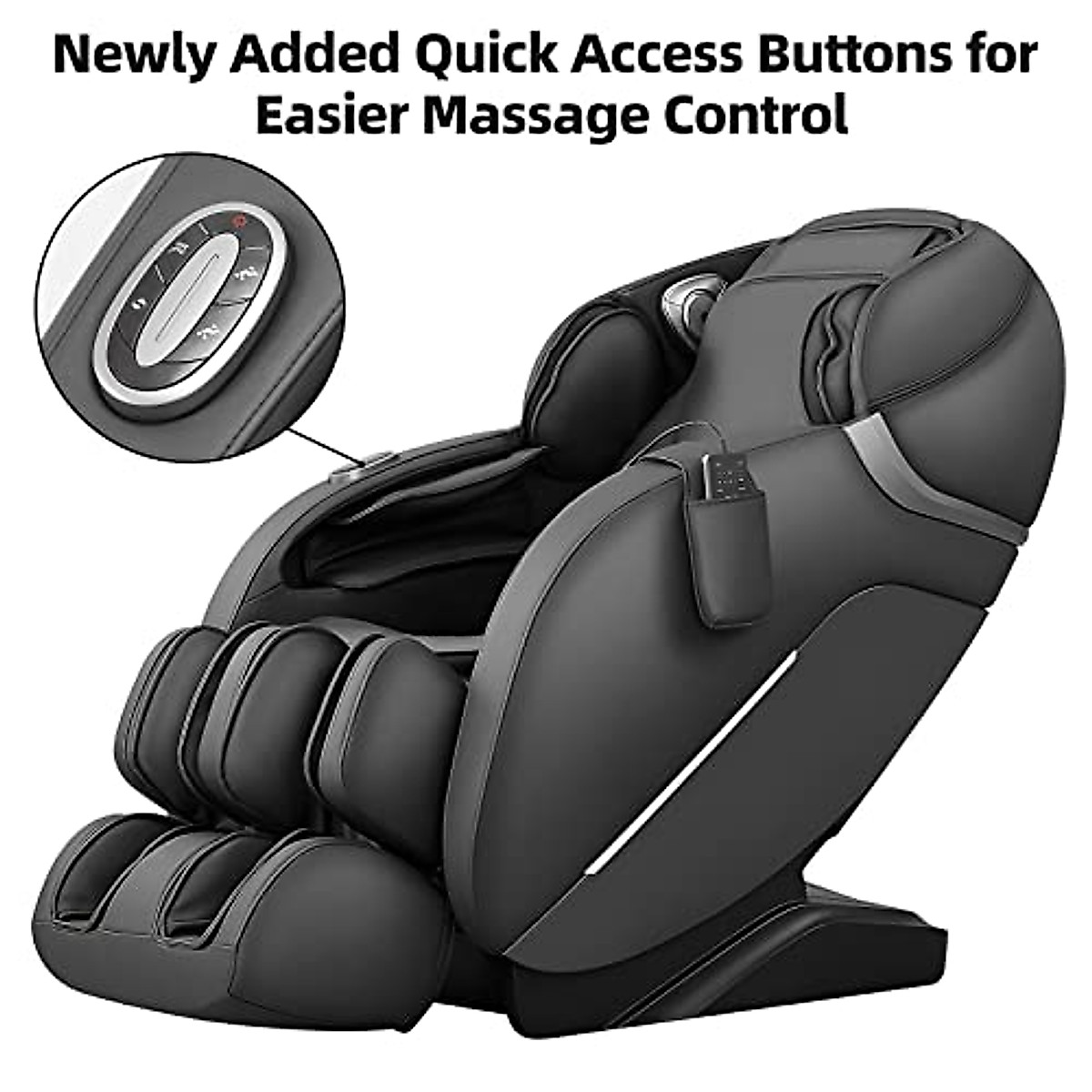 iRest SL Track Massage Chair Recliner, Full Body Massage Chair, Zero Gravity, Bluetooth Speaker, Airbags, Heating, and Foot Massage (Black)