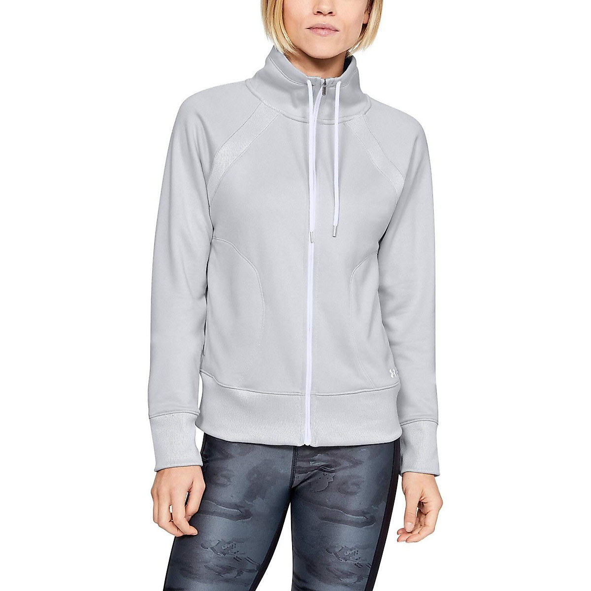 Under Armour Women's Dockside Fish Full Zip, Halo Gray (014)/White, X-Small