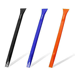 Moicstiy 12Pcs Plastic Scraper Cleaning Tool Non-Scratch Carbon Fiber Multi-Purpose Stiff Scraper Pen-Shaped Scraper Tool for Paint, Stickers Label, Food, Tight Spaces, Crevices (Black & Blue)