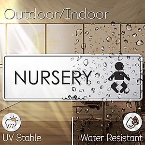 Baby Nursery Sign Nursery Mother's Room Sign, Brushed Silver, Engraved, 3" x 9", Fade Resistance, Indoor/Outdoor Use, USA MADE By My Sign Center