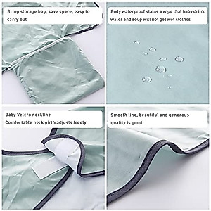 Jarafom Baby Weaning Bibs anti-dirty Highchair Waterproof Long Sleeved Bib Set Stain Odor Resistance Play Smock Apron 6-36 Months (Sleeved Green)