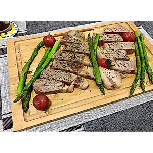 XXXL Extra Large Bamboo Cutting Board 24x16 Inches Largest Stove Top Wood Carving Board for Turkey BBQ Meat Vegetable with Juice Groove Over Sink