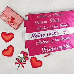 KETAOO Mother of the Bride Sash, Pink Sash for Mother of the Bride for Bridal Shower Favors Engagement or Wedding Party Accessories