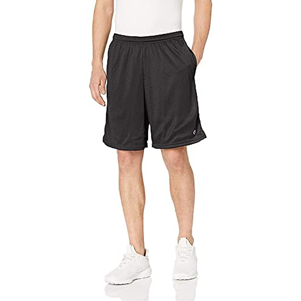 Champion -Mens 9' Shorts, Mesh Shorts, 9', Mesh Basketball Shorts, Mesh Gym athletic shorts, Black-407q88, Small US