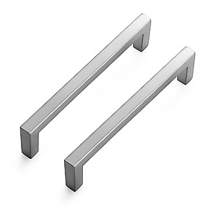 Ravinte 30 Pack Solid 5 Inch Center to Center Slim Square Bar Drawer Handles Kitchen Cabinet Handles Brushed Nickel Drawer Pulls Kitchen Cabinet Hardware Kitchen Handles Cabinet Pulls