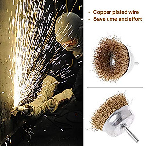 Rocaris 6 Pack Wire Wheels Brush, 3 Inch Knotted and Plated Crimped and 1-Inch Carbon Knot Wire End Brush, Cup Wire Wheels Brush Set Perfect For Removal of Rust/Corrosion/Paint