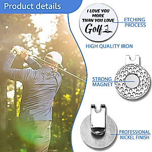 GEYGIE I Love You More Than You Love Golf Golf Ball Marker with Magnetic Hat Clip, Funny Golf Accessories Gifts for Men Women, Golf Gifts for Men Woman, Birthday Gifts for Lovers, Golf Novelty Gift