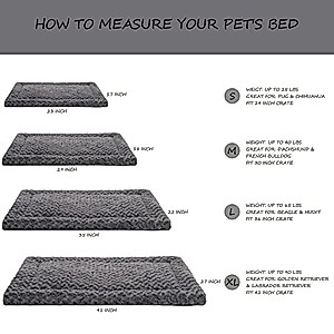 Washable Dog Bed Mat Reversible Dog Crate Pad Soft Fluffy Pet Kennel Beds Dog Sleeping Mattress for Large Jumbo Medium Small Dogs, 35 x 22 Inch, Gray