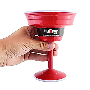 Red Cup Living Plastic Margarita Glasses, 15 oz Large Margarita Glasses | Red Cup Style Margarita Cups, BPA Free Giant Margarita Glass, Dishwasher Safe Drink Glasses | Perfect for Patio Parties, BBQ and Camping - Set of 1 ,Party Cups