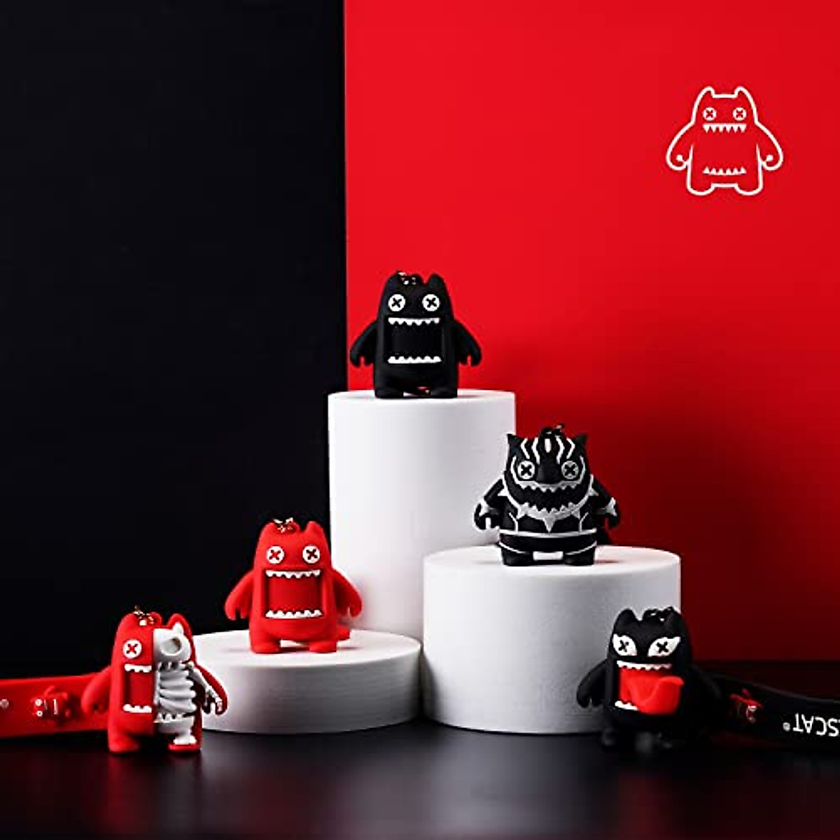 YOU WIZV Anime Keychains, Cute Keychain Demon Cat Keychains for Backpacks, Black Keychain Kawaii Gift for Women, Men, Sisters, Girls Boys