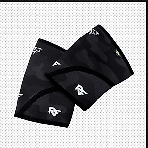 React FIT 7mm SBR Neoprene Knee Sleeves (1 Pair) Support & Compression for Weightlifting, Powerlifting, CrossFit, Training, WOD, GYM, Workout, Sports, Squats, Injury Protection (Medium, Punisher)