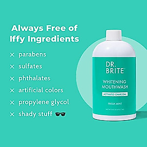 Dr. Brite Natural Whitening Mouthwash, Alcohol-Free, Doctor Formulated to Prevent Bad Breath - Mint, 16 oz