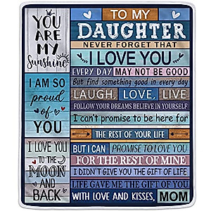 Hexagram Daughter Gift from Mom, Valentines Day Gifts for Daughters, Gifts for Daughter Blanket, Birthday Gifts for Daughter, Daughter Gifts for Birthday Graduation, to My Daughter Blanket 60"X50"