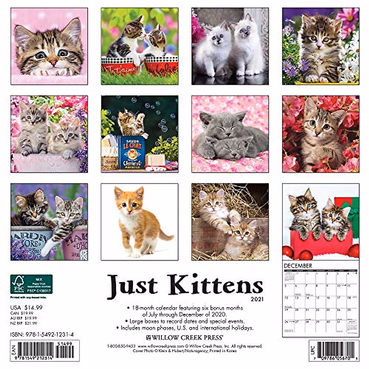 Just Kittens 2021 Wall Calendar