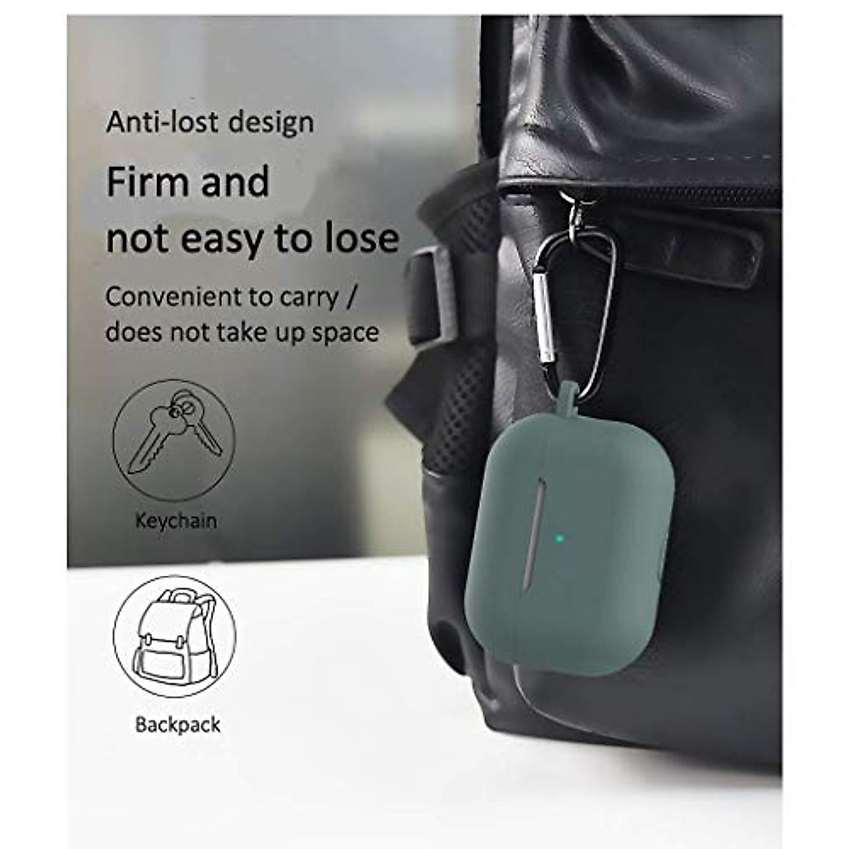 Airpods Pro Case Cover-Portable Shockproof Soft Silicone case, Compatible with Apple AirPods Pro(Front LED Visible),AirPods Pro Case Cover with Keychain (Cream Color)