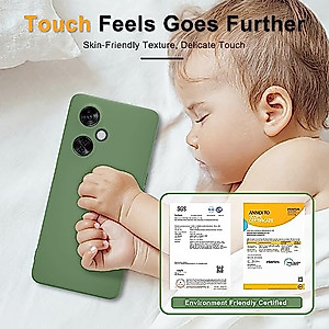 YENAPOON for OnePlus Nord N30 5G Case and 1 Pack Tempered Glass Screen Protector, Slim Liquid Silicone Shockproof Protective Case - Mint Green