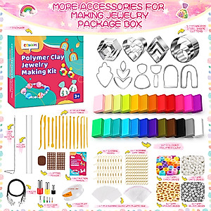 CGBOOM 527Pcs Polymer Clay Earring Making Kits,3 in 1 Clay Earring and Bracelet Making Kit, Jewelry Making Tools for Adults and Kids, Present for Girls,Teens and Adults
