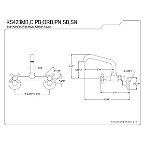 Kingston Brass KS423MB Concord Kitchen Faucet, Matte Black