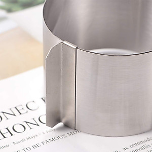 Hemoton Mousse 4Pcs (2.5-4 Inch) Cake Mold Rings, Small Stainless Steel Adjustable Round, Mold Cake DIY Baking Mould Tool Cake Ring