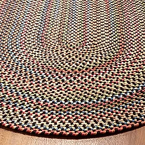 Super Area Rugs Roxbury American Made Braided Rug for Indoor Outdoor Spaces, Charcoal/Natural Multi, 4' X 6' Oval