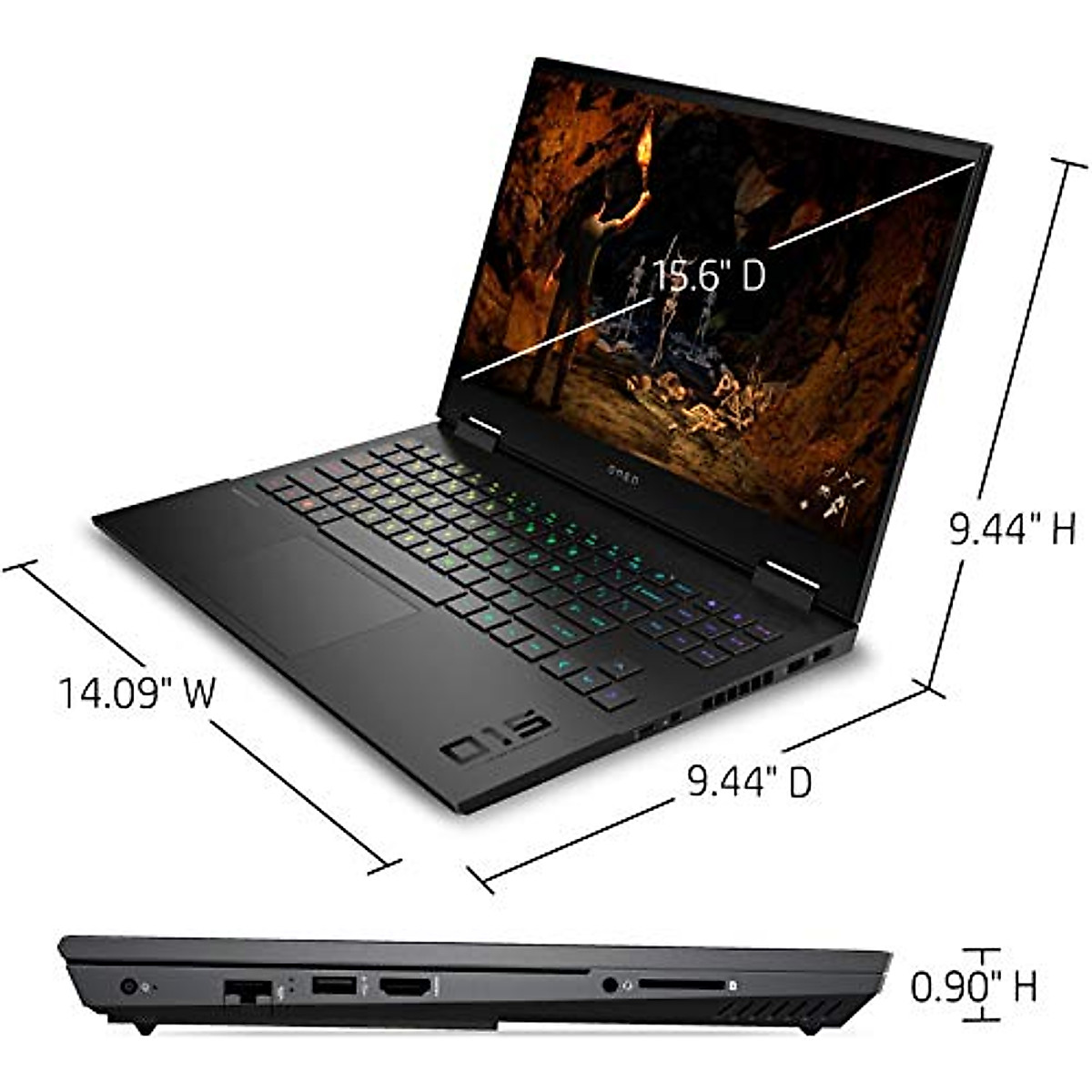 HP OMEN 15-ek1013dx 15.6" Full HD 300Hz Gaming Notebook Computer, Intel Core i7-10750H 2.6GHz, 16GB RAM, 512GB SSD, NVIDIA GeForce RTX 3070 Max-Q 8GB, Windows 10 Home, Free Upgrade to Windows 11