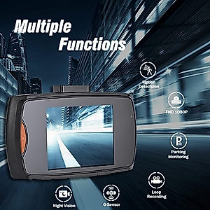 Dash Cam Front with Card Reader,X2 Dash Camera 1080P FHD 2.7 Inch Car Driving Recorder,170° Wide Angle,Car Dashcam with Parking Mode,Motion Detection,Loop Recording,Support TF 32GB Max