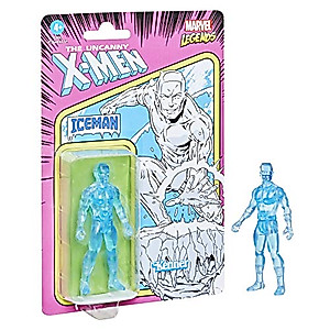Marvel Hasbro Legends 3.75-inch Retro 375 Collection Iceman Action Figure Toy, Blue
