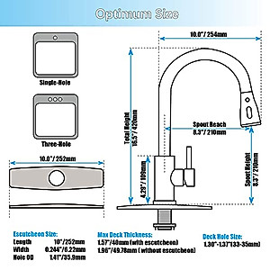 Kitchen Faucet with Pull Down Sprayer, Single Handle High Arc Kitchen Faucets 360 Degree Swivel, Kitchen Sink Faucet with Deck Plate, Stainless Steel Brushed Nickel